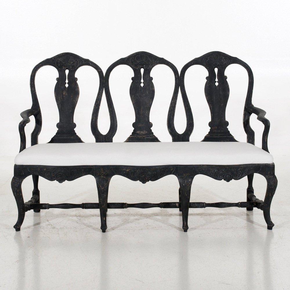 3-Sitzer Sofa-Bank im Rokoko-Stil, Schweden bei Pamono kaufen