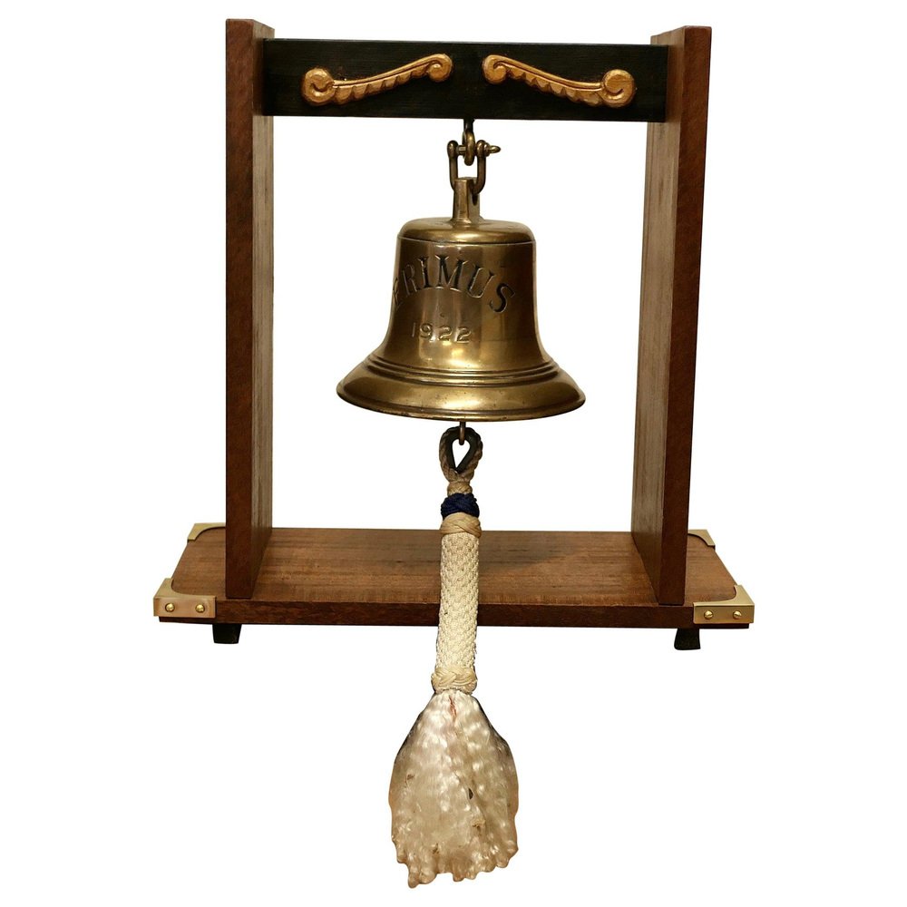 Mounted Bronze Ships Bell from MV Erimus, 1922 for sale at Pamono
