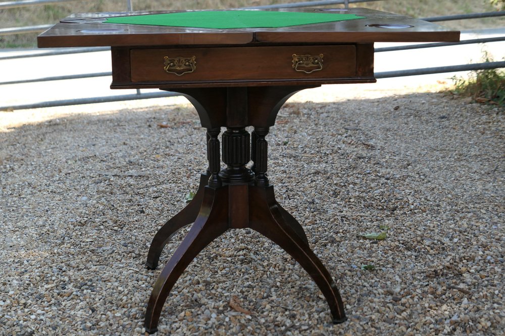 Antique Victorian Envelope Card Table with Gaming Wells, 1880 for sale ...