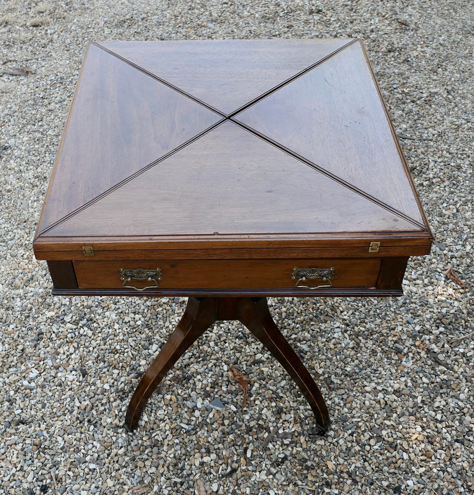 Antique Victorian Envelope Card Table with Gaming Wells, 1880 for sale ...
