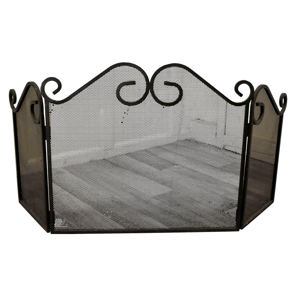 Folding Fire Guard in Wrought Iron, 1920 for sale at Pamono