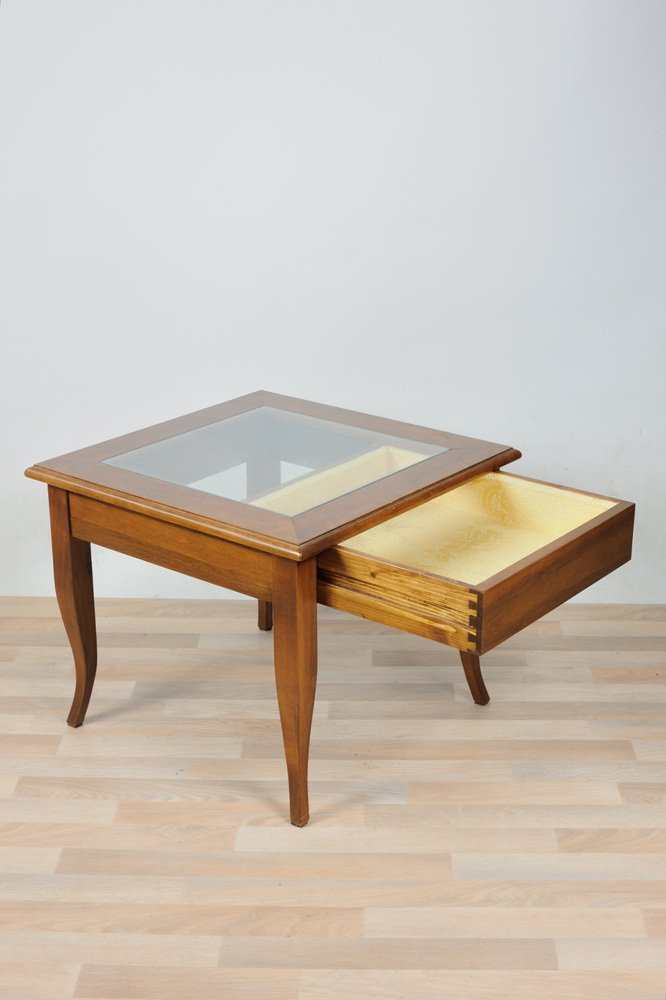 Walnut Display Side Table for sale at Pamono