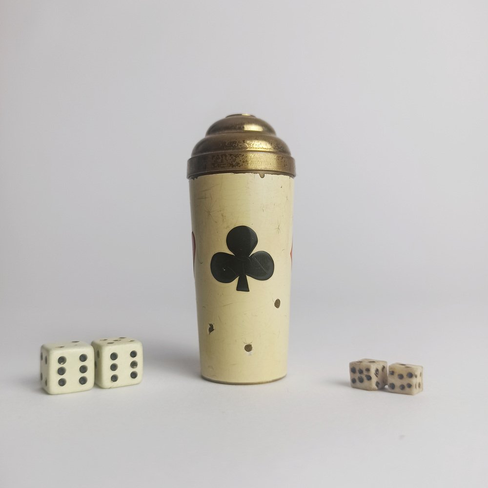 Mid-Century Cube Cup in Enamelled Copper with 4 Dice, Set of 5 for sale ...