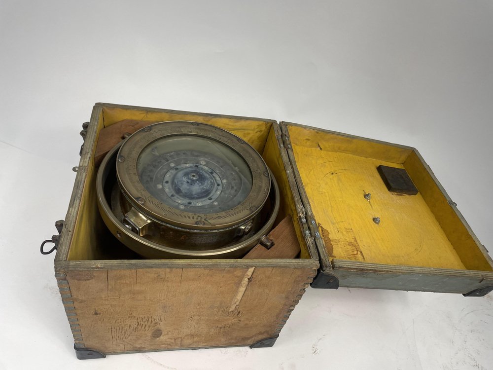 Large Boat Compass in Brass, 1984 for sale at Pamono