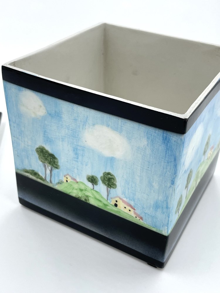 Painted Ceramic Box from Lenci, Turin, Late 1950s for sale at Pamono
