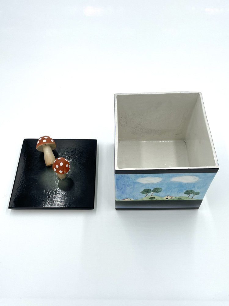 Painted Ceramic Box from Lenci, Turin, Late 1950s for sale at Pamono