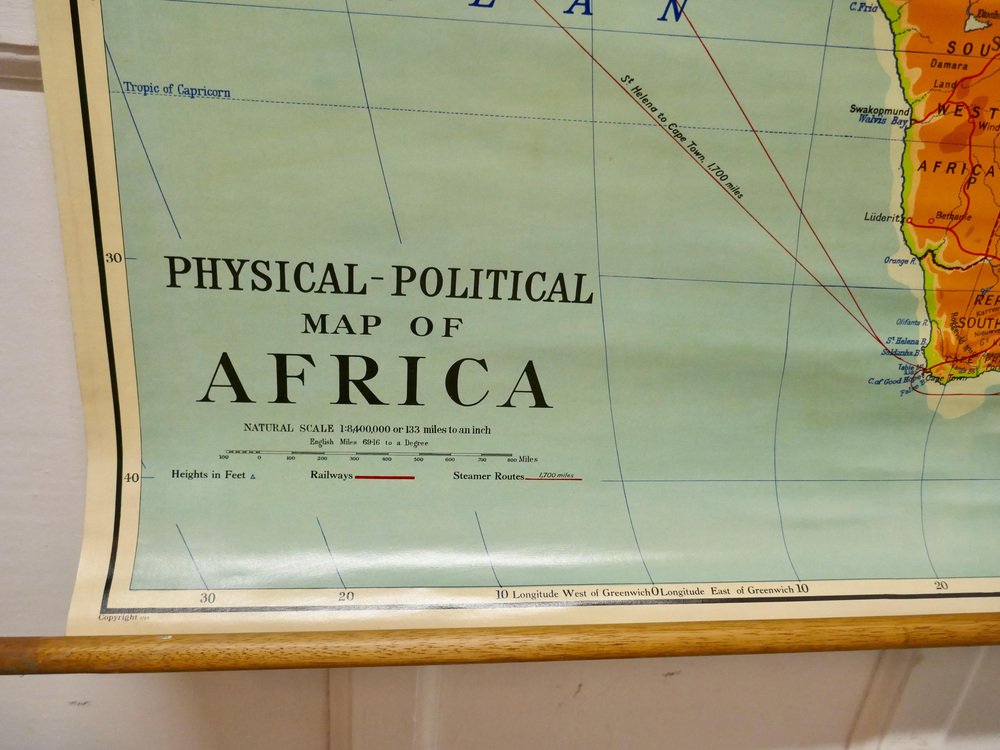 Charts of Physical Maps by G.W. Bacon, 1920s for sale at Pamono