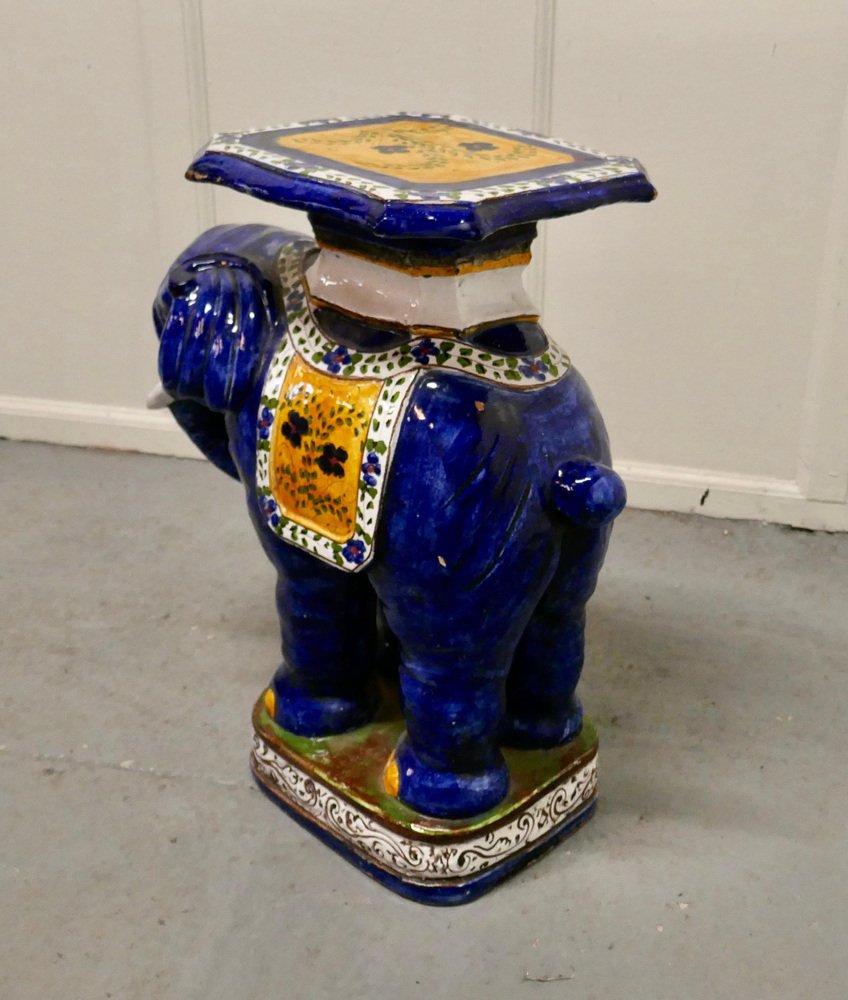 North African Terracotta Elephant Statue Seat, 1920s for sale at Pamono