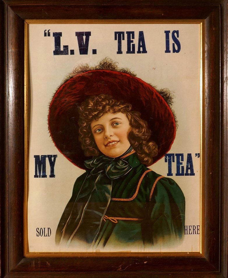 Edwardian Framed Tea Advertising Card Poster, 1910s for sale at Pamono