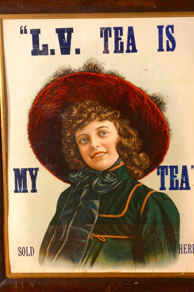 Edwardian Framed Tea Advertising Card Poster, 1910s for sale at Pamono