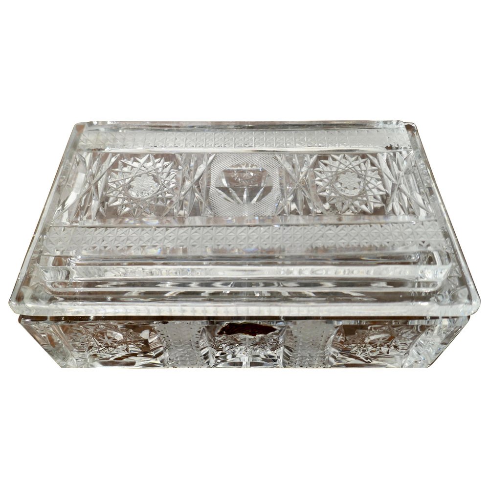 Rectangular Star Cut Crystal Dish, 1990s for sale at Pamono