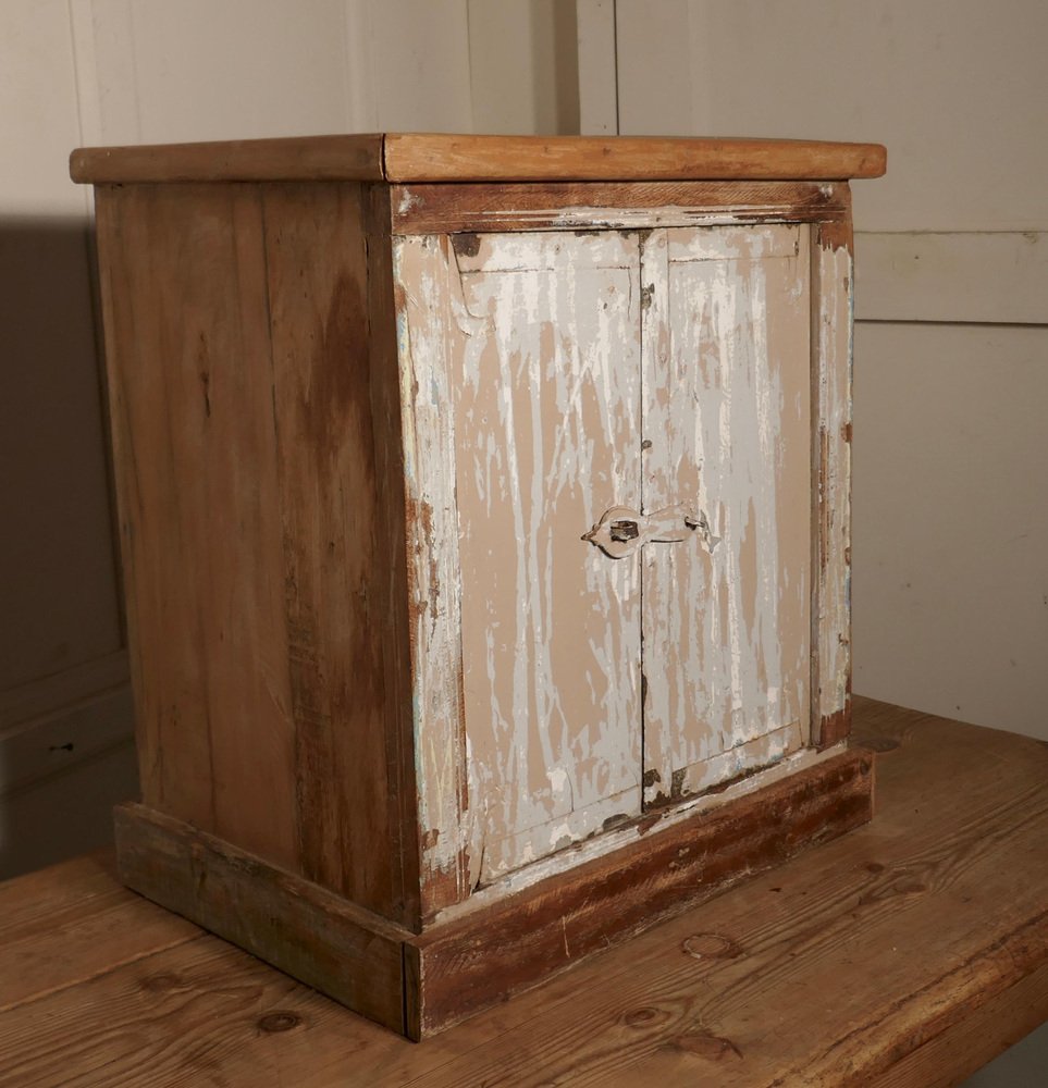 French Rustic 2-Door Cupboard with Distressed Worn Paint, 1870s for ...