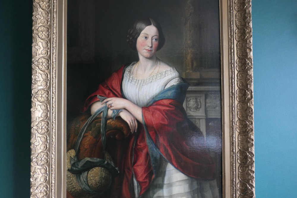 Portrait of Mary Harris Stretton with Bonnet, 19th Century, Oil on ...