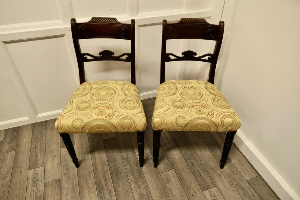 Regency Chairs with New Upholstered Seats, Set of 2 for sale at Pamono