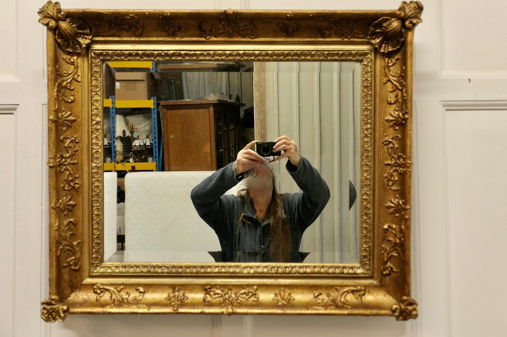 Square Gilt Rococo Wall Mirror, 1880 for sale at Pamono