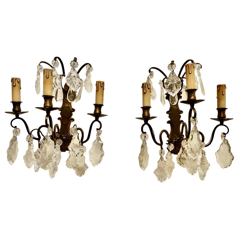 Triple Wall Lights, 1950s, Set of 2 for sale at Pamono