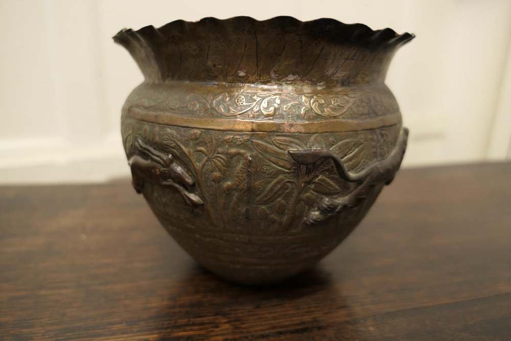 19th Century North African Brass and Copper Jardiniere Pots, Set of 2 ...