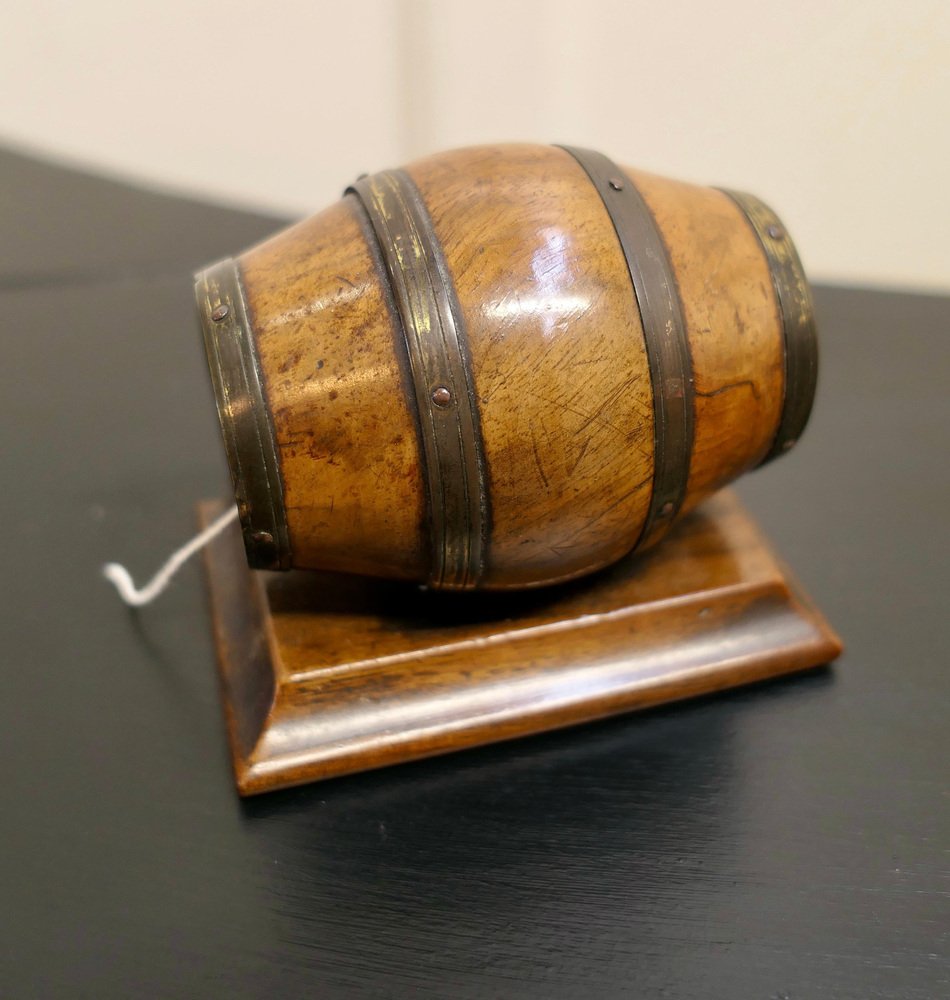 Antique Treen String Barrel with Brass, 1880 for sale at Pamono