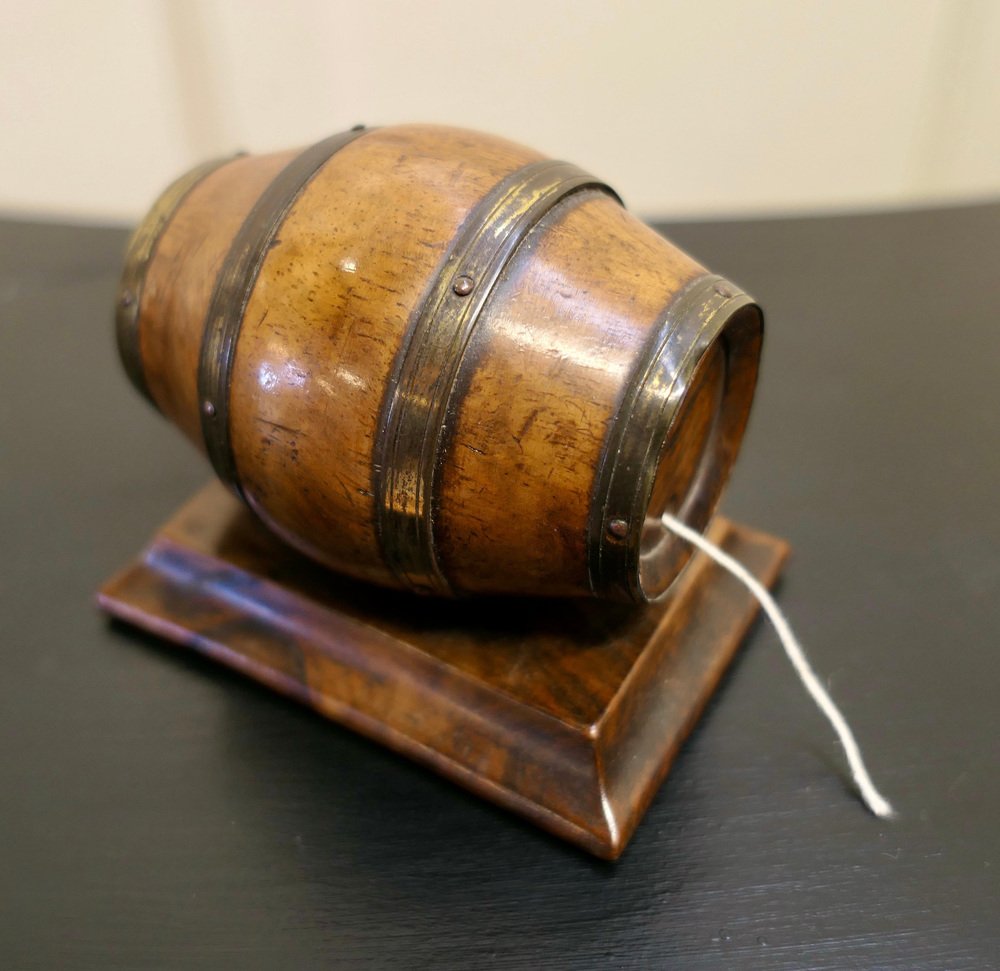 Antique Treen String Barrel with Brass, 1880 for sale at Pamono