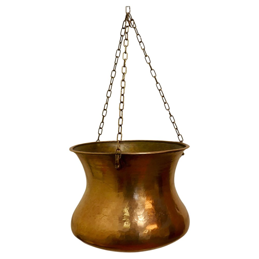 Antique Hand Beaten Brass Cooking Pot, 1880 for sale at Pamono