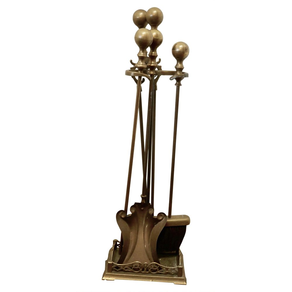 Brass Fireside Companion Tools, 1880s, Set of 3 for sale at Pamono