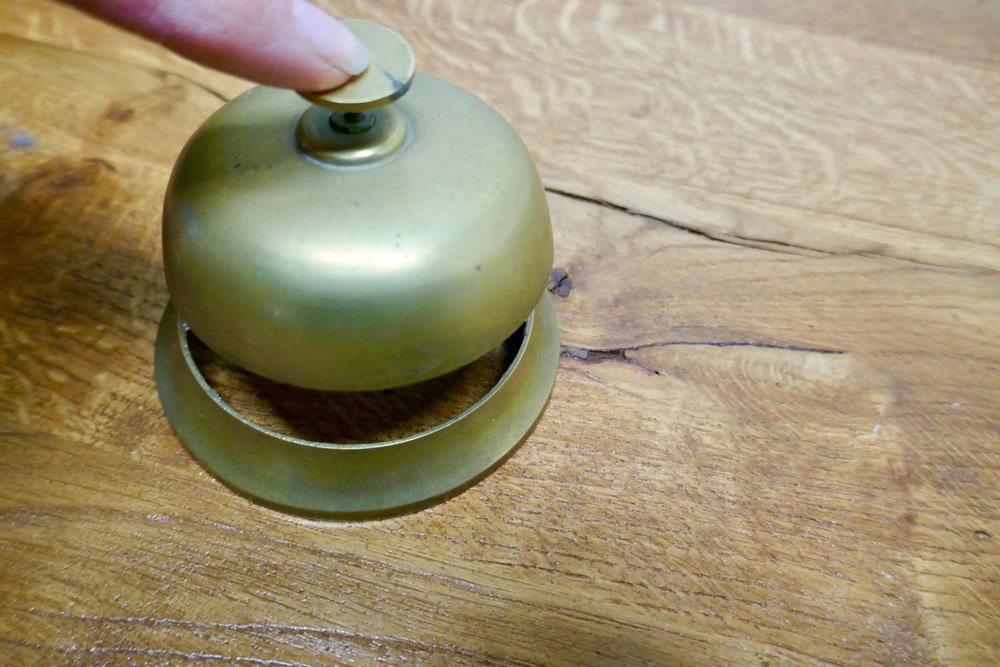 Victorian Brass Reception Desk Bell, 1890 for sale at Pamono