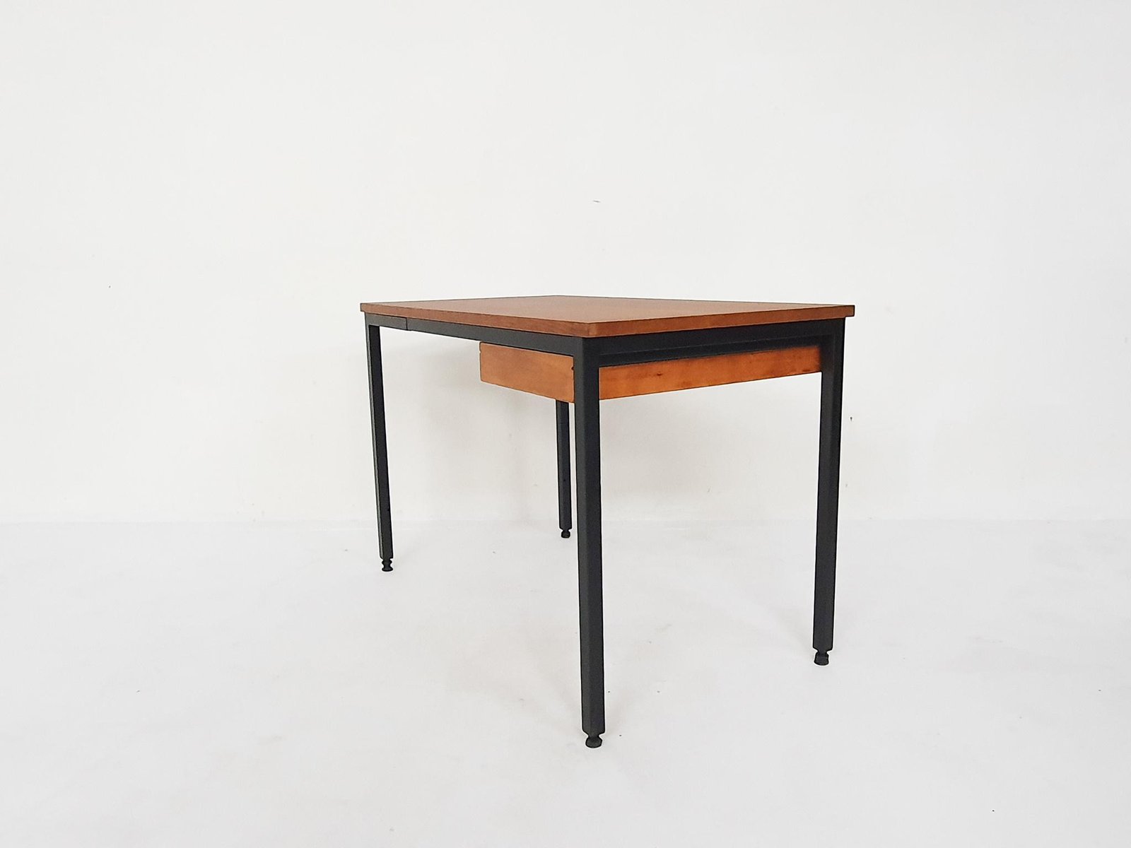 Small Teak and Metal Desk with One Drawer, the Netherlands, 1950s for ...