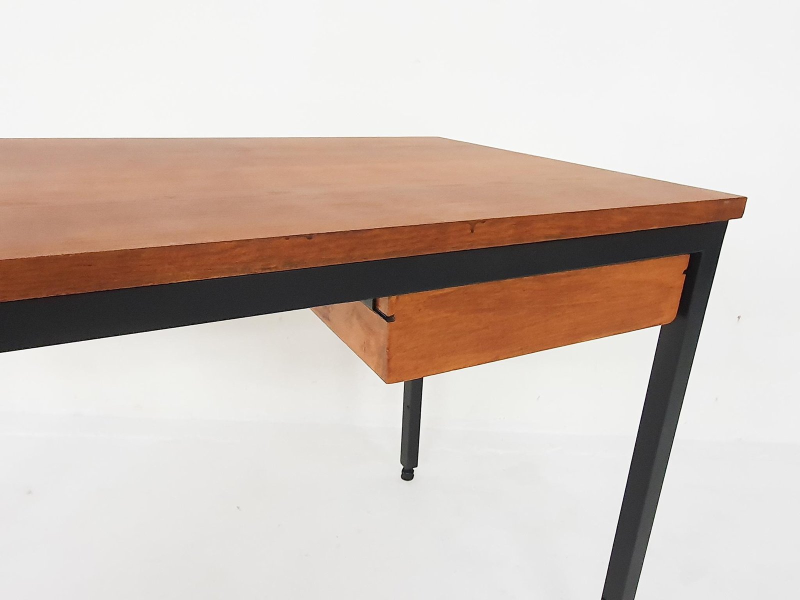 Small Teak and Metal Desk with One Drawer, the Netherlands, 1950s for ...