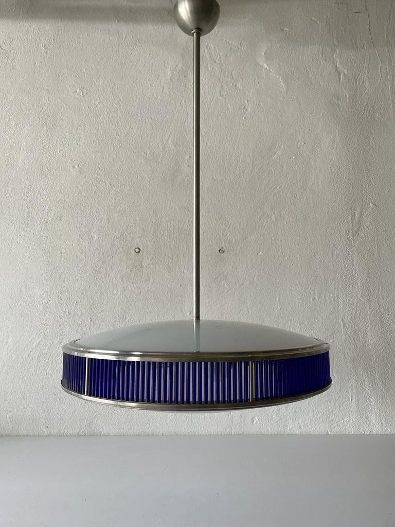 Blue and White Glass UFO Ceiling Lamp by Gunther Lambert, Germany ...
