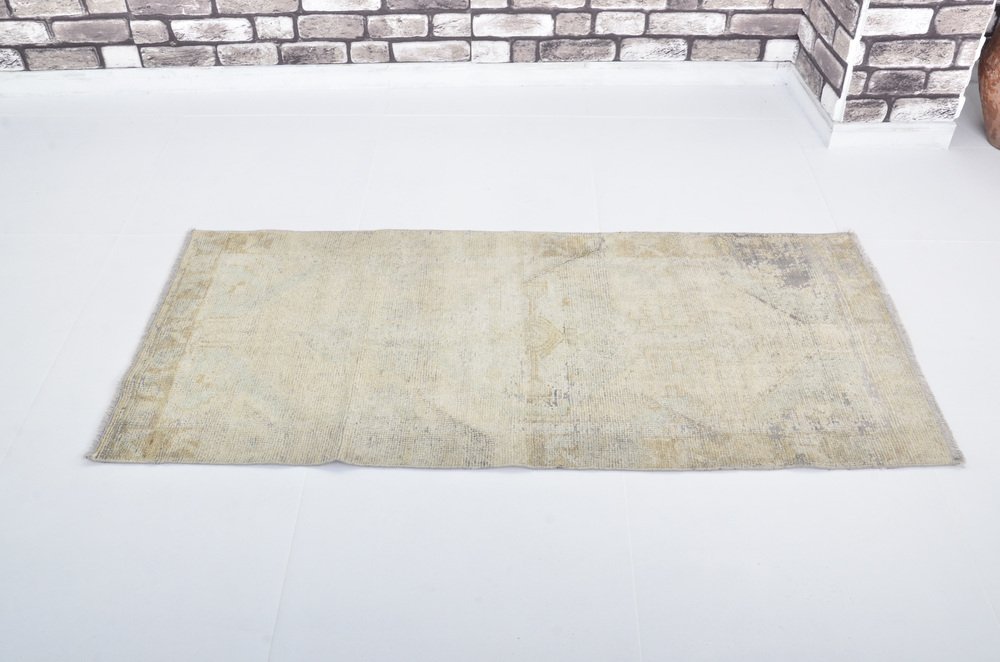 Distressed Tan Wool Runner for sale at Pamono