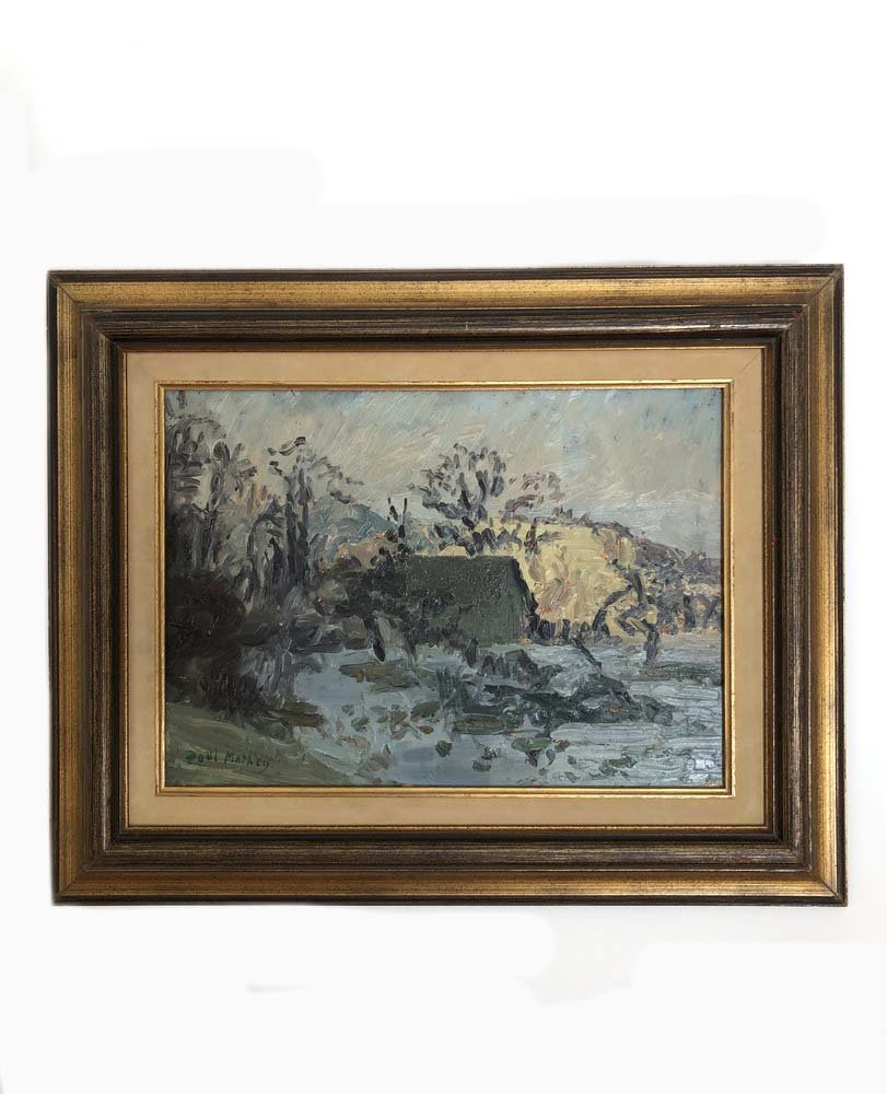 Paul Mathey, Paysage, Oil on Wood, 1960s, Framed for sale at Pamono