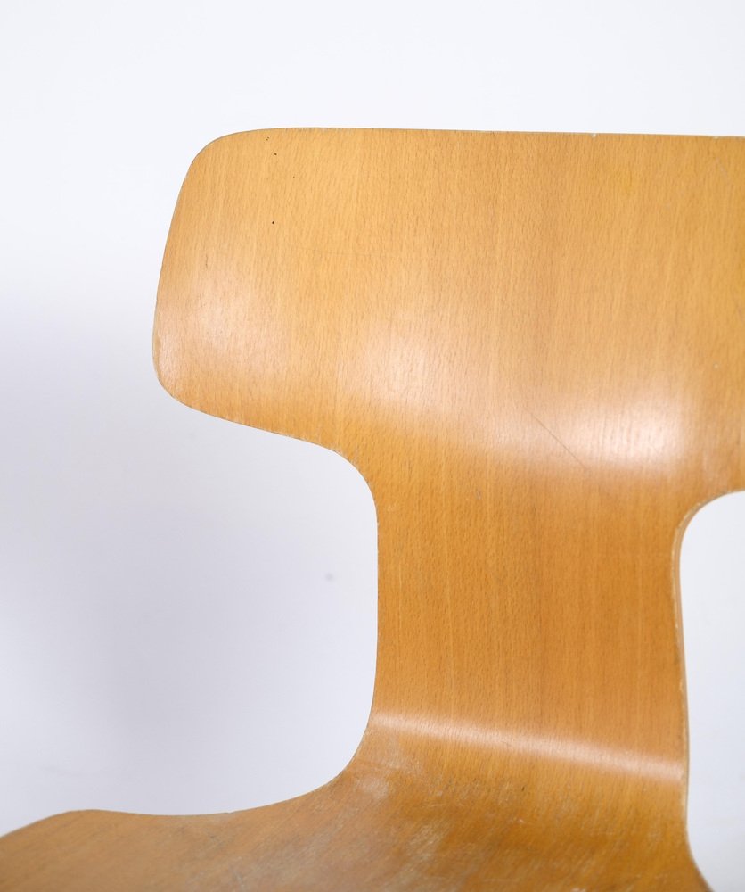 Model 3103 T-Chair in Oak by Arne Jacobsen for Fritz Hansen, 1960s, Set ...