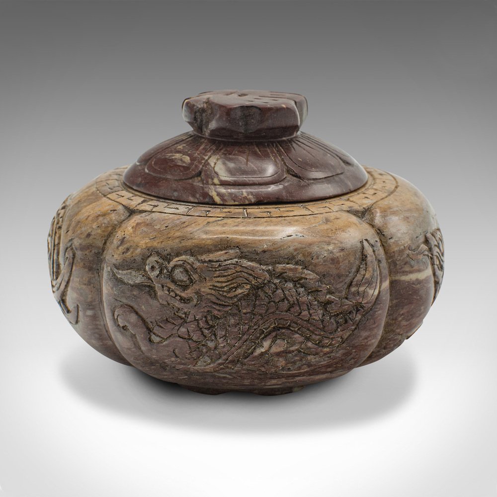 Small Antique Chinese Carved Lidded Pot, 1900s for sale at Pamono