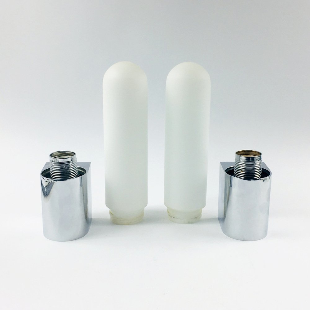 German Opal Glass Wall Lights from Limburg, Germany, 1970s, Set of 2 ...