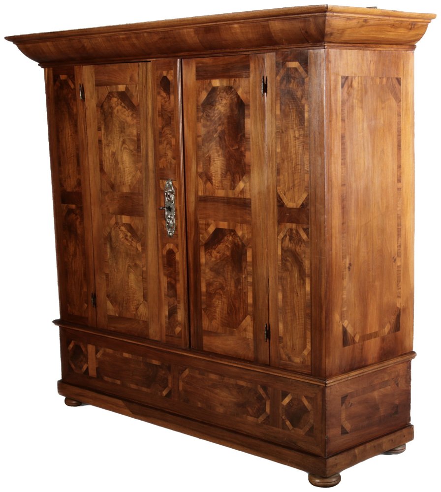 Antique Baroque Cabinet in Walnut with Iron Lock, 1760 for sale at Pamono