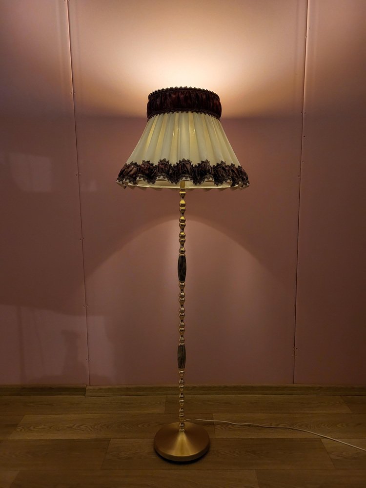 Norwegian Alabaster and Brass Floor Lamp from Sego A/S, 1960s for sale ...