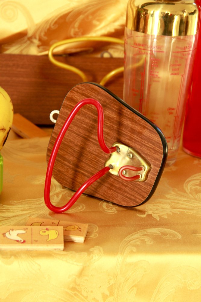 Mid-Century Italian Red Coat Rack from Malpelo, 1960s for sale at Pamono