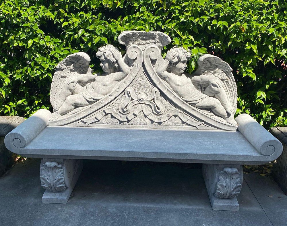 Italian Lime Stone Bench, 1990s for sale at Pamono