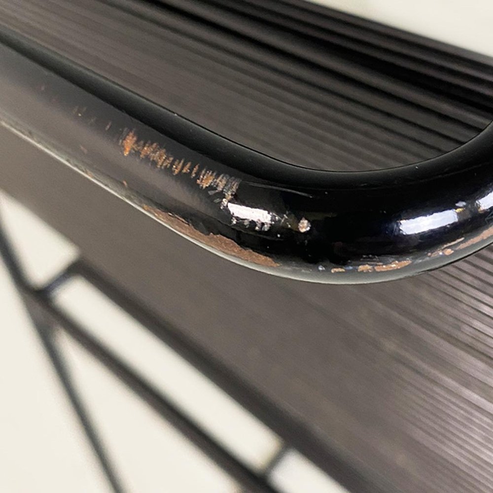 Modern Italian Black Scooby & Metal Spaghetti Chair attributed to G ...