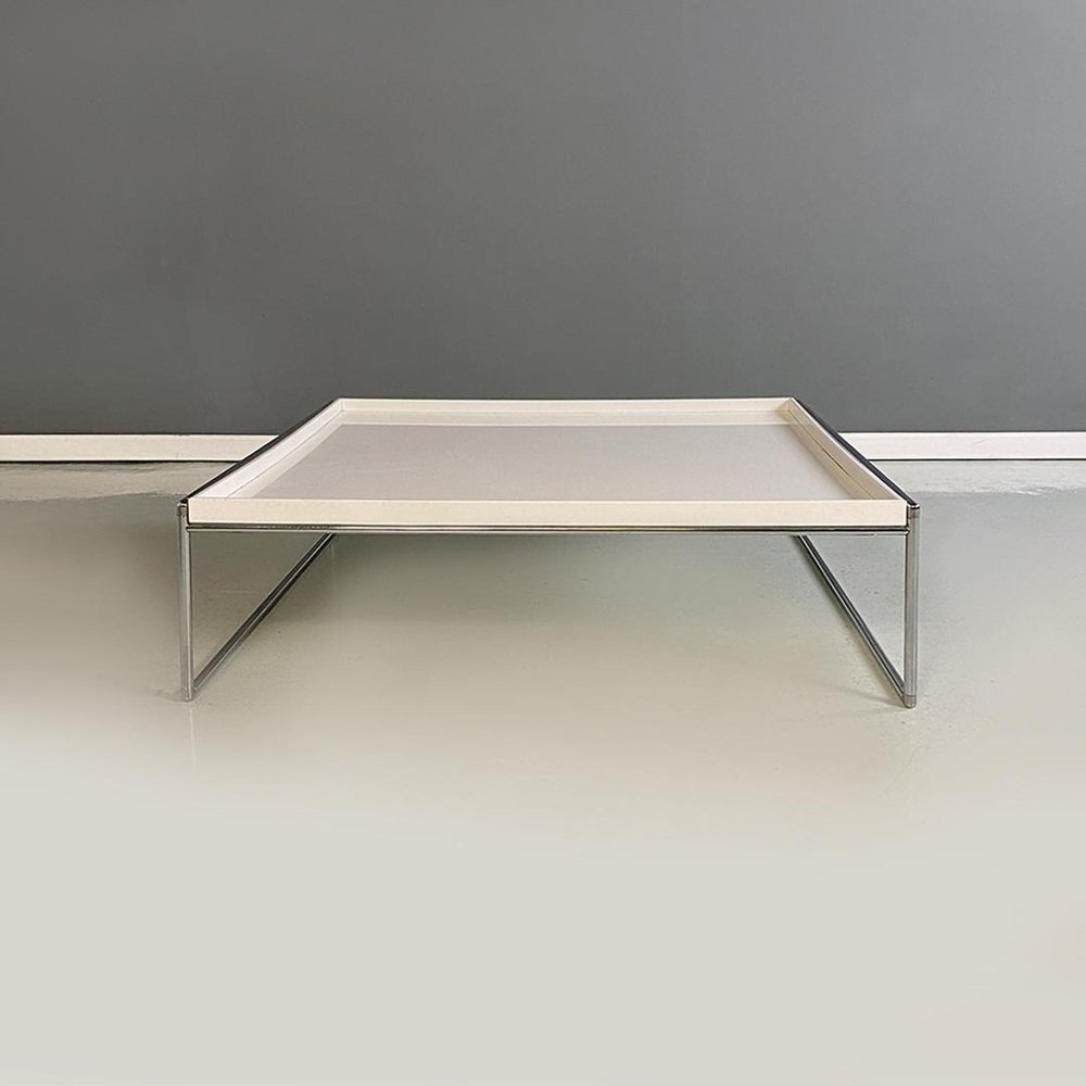Modern Italian Steel White Plastic Trays Coffee Table by Piero Lissoni ...