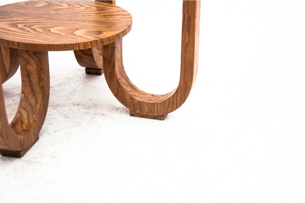 Art Deco Round Console Table, Poland, 1950s for sale at Pamono