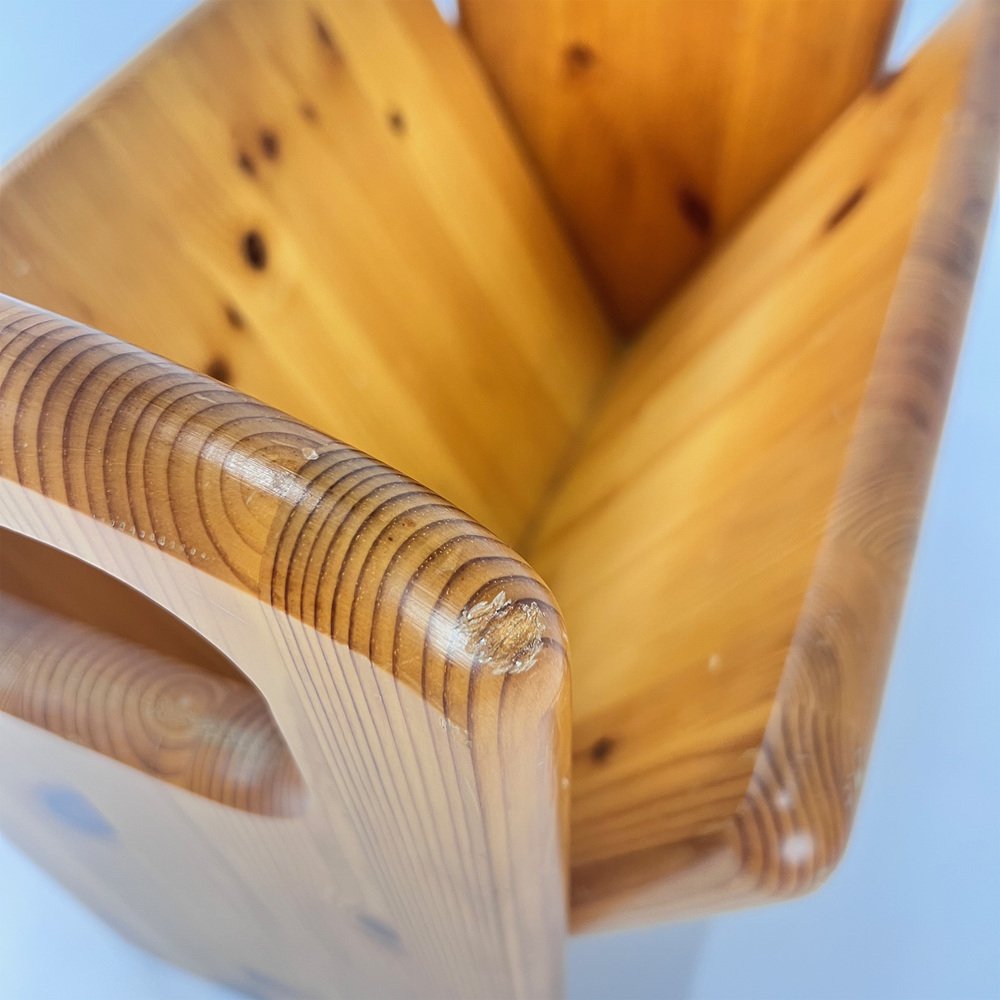 Mid-Century Pinewood Magazine Holder, 1970s for sale at Pamono