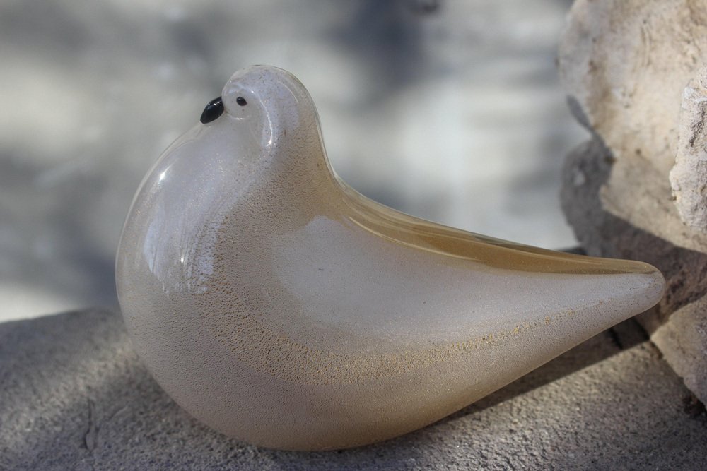 Venice Pigeon Figurine in Golden Glass from Barovier & Toso, 1950s for ...