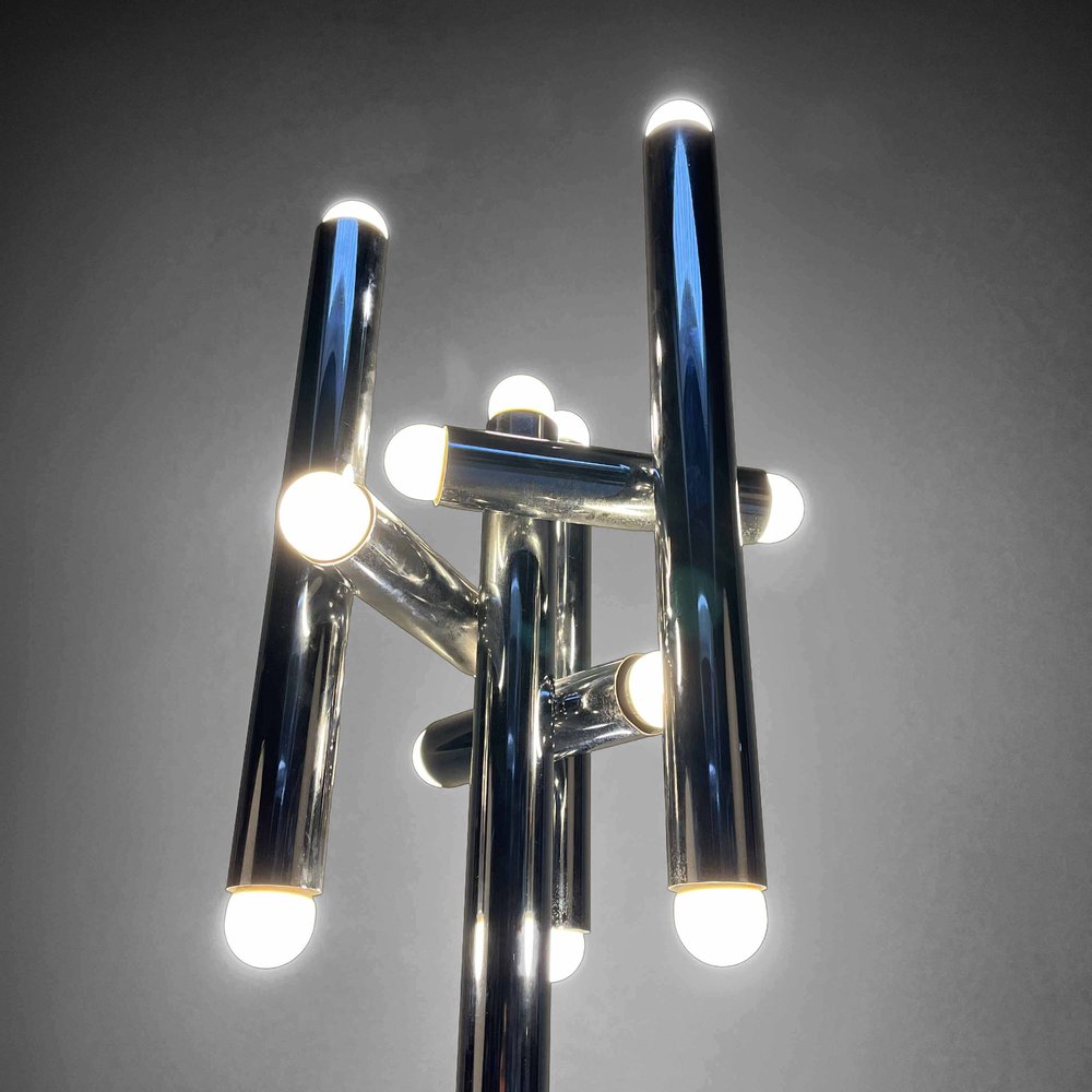 Tubular Chrome Floor Lamp, Italy, 1970s for sale at Pamono