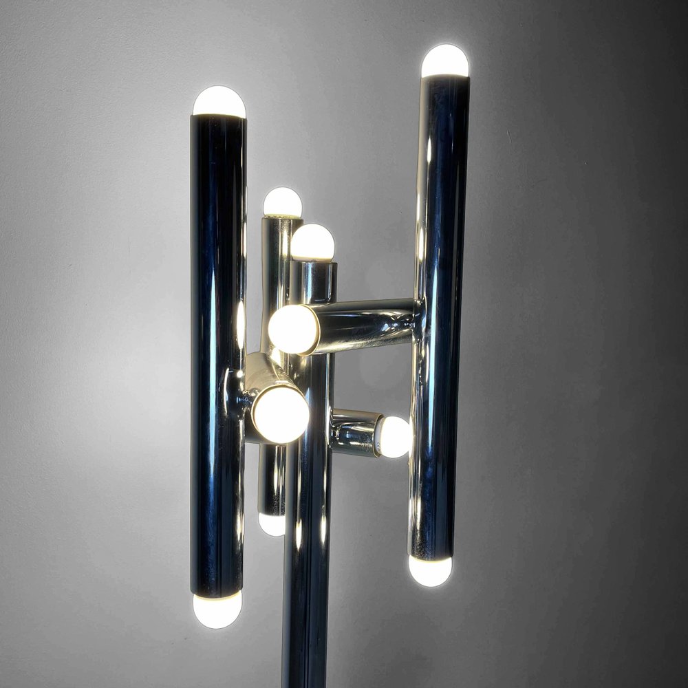 Tubular Chrome Floor Lamp, Italy, 1970s for sale at Pamono