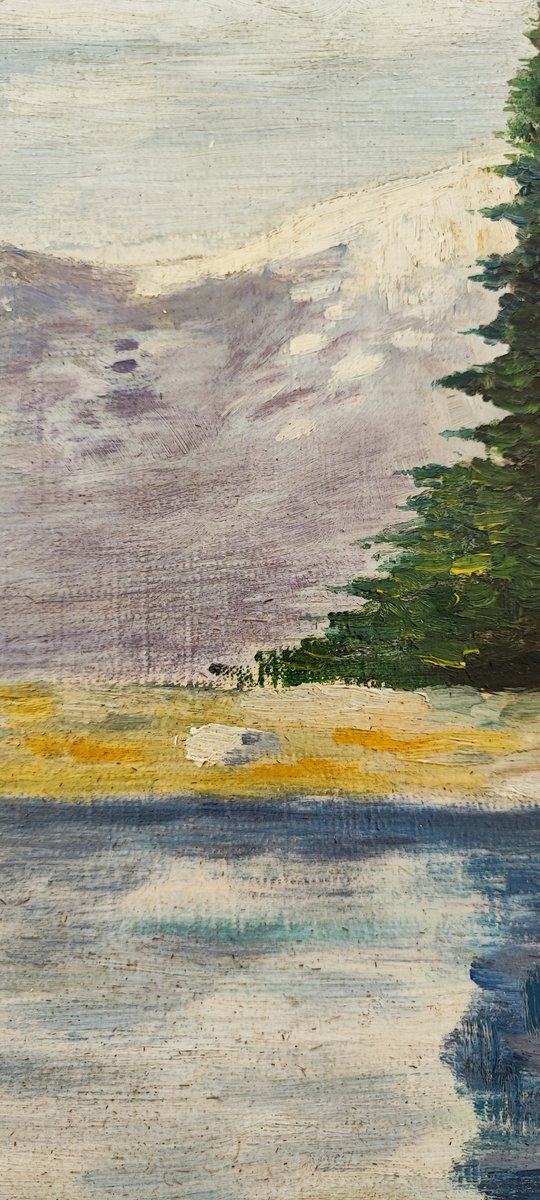 Louis Camille Gianoli, Lac de montagne, Oil on Cardboard for sale at Pamono