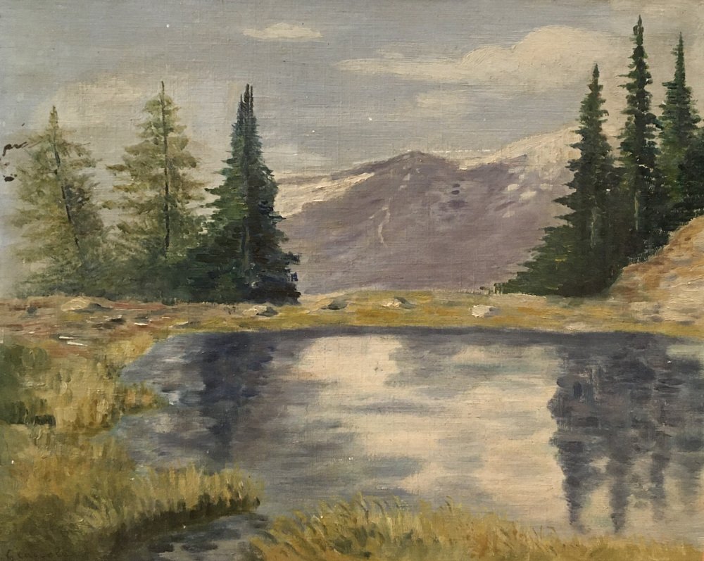 Louis Camille Gianoli, Lac de montagne, Oil on Cardboard for sale at Pamono