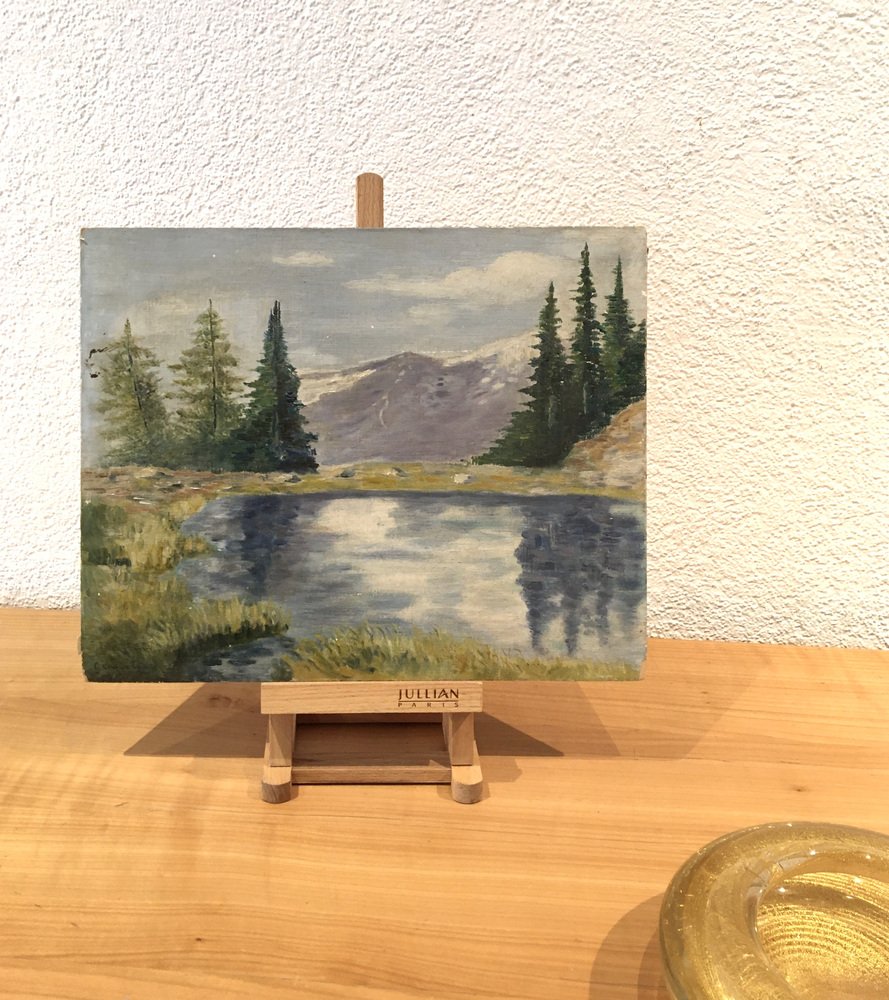 Louis Camille Gianoli, Lac de montagne, Oil on Cardboard for sale at Pamono