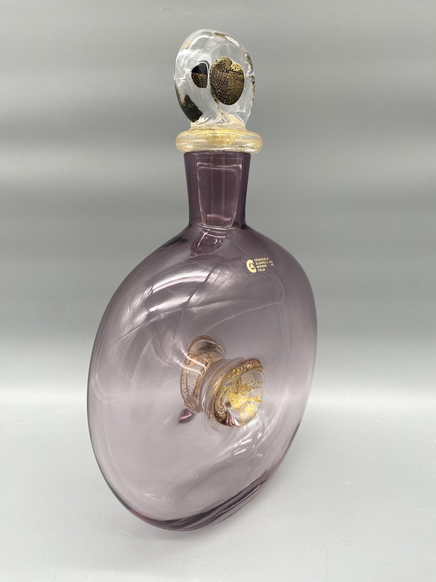 Bottiglia decanter in vetro di Murano di Roberto Boscolo per Cenedese ...