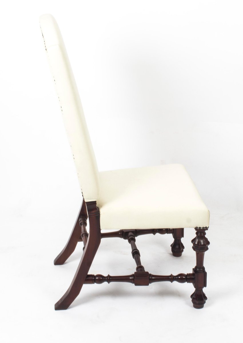 Vintage 20th Century Carolean Upholstered High Back Dining Chairs ...